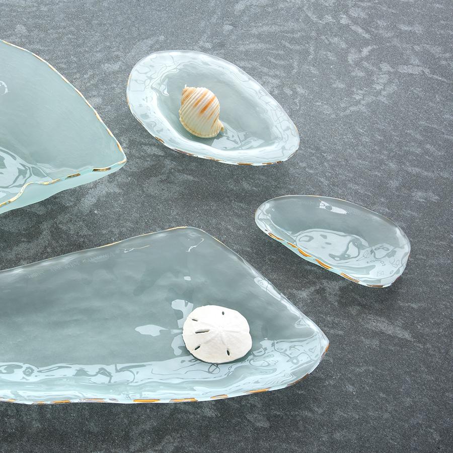 Frosted Glass Plates, Dinnerware & Serving Pieces | Shells Collection ...