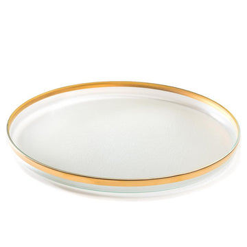 Mod Glass Round Platters w/ Gold Rim | Annieglass