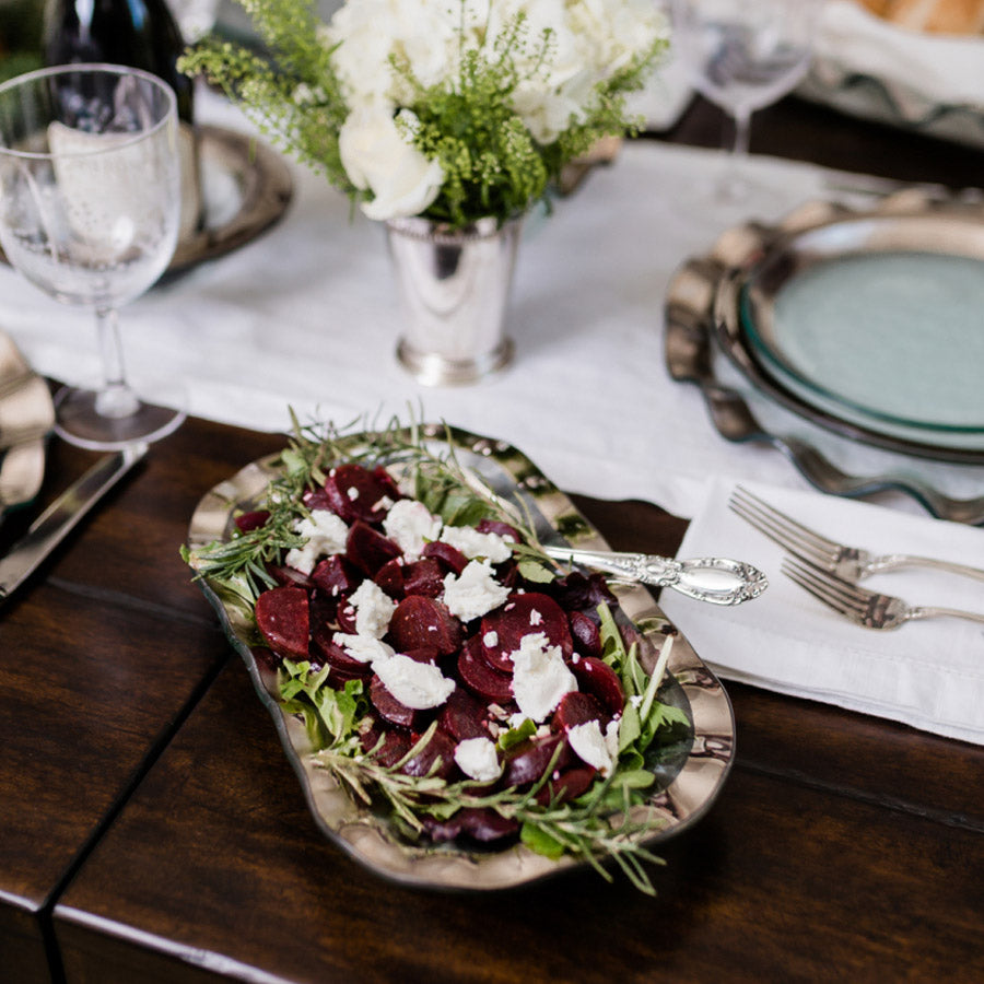 Ruffle | Clear Glass Dinnerware & Serving Bowls, 24k Gold or Platinum ...