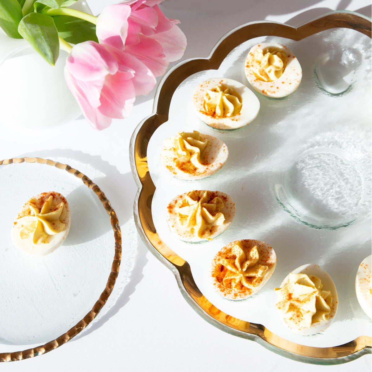 Glass Deviled Egg Plates, Trays & Platters | Roman Antique – Annieglass